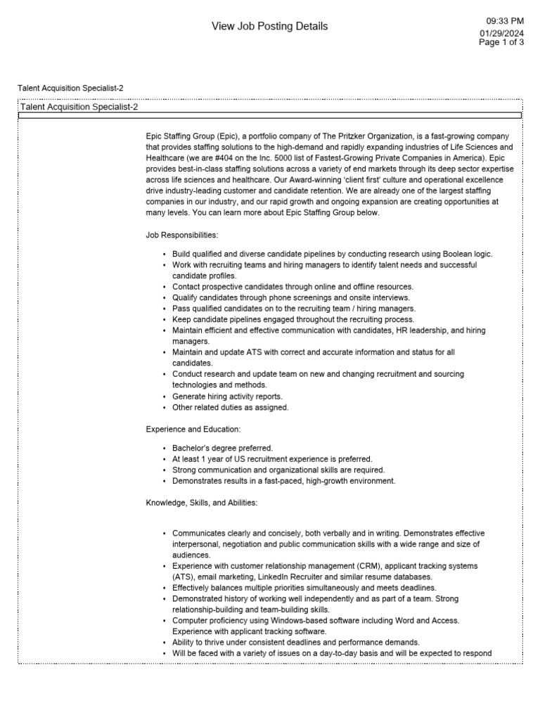 View Job Posting Details | PDF | Business