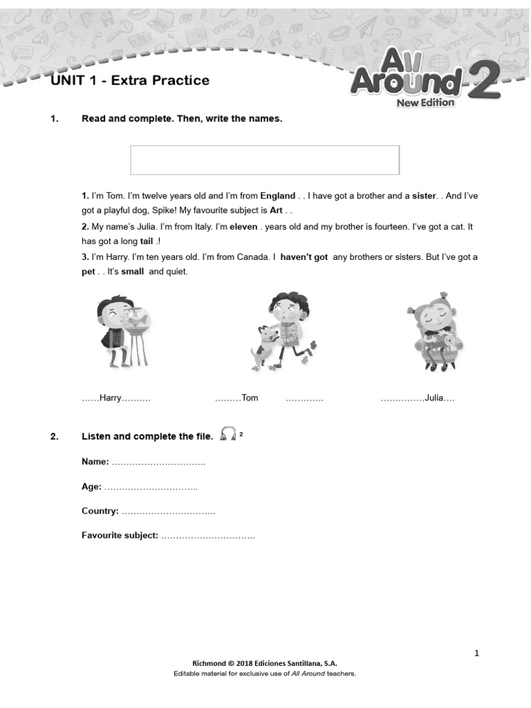 AA NE2 TRM ExtraPractice U1 | PDF | Graphite | Writing Implements