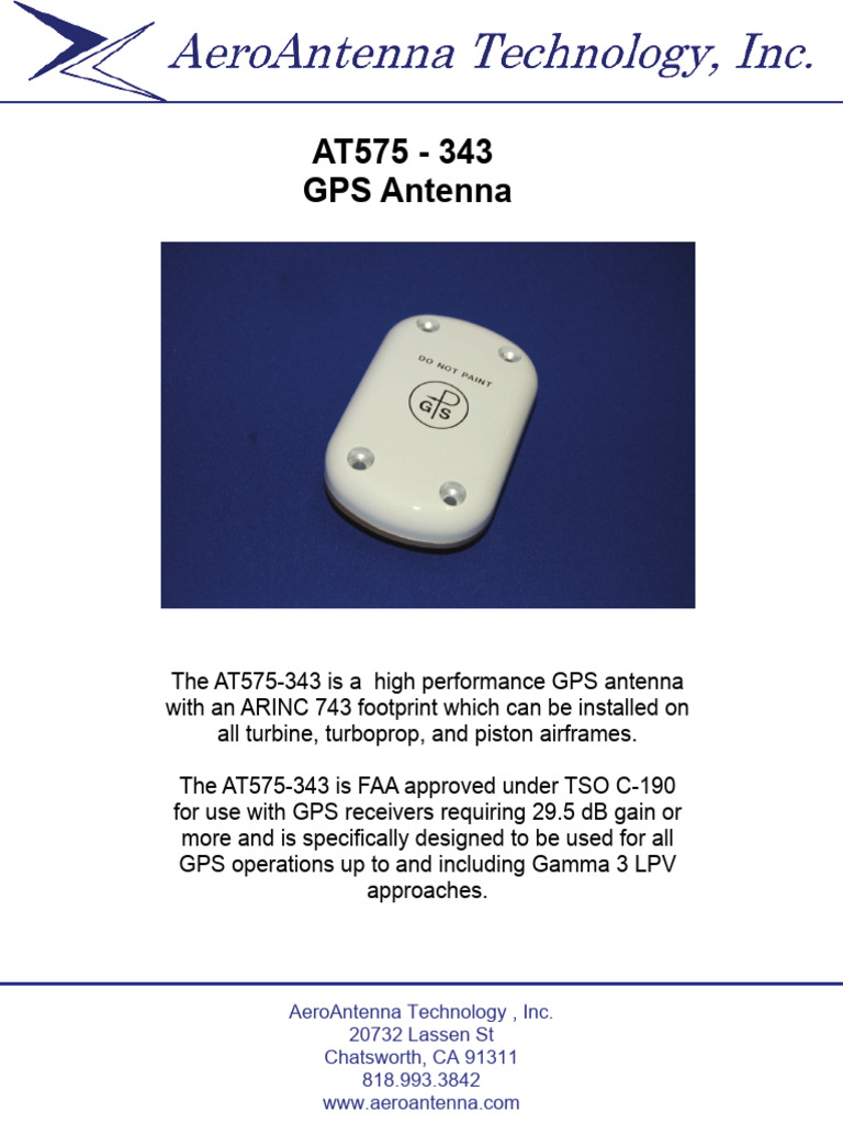 High-Performance GPS Antenna AT575-343 | PDF | Science & Mathematics ...