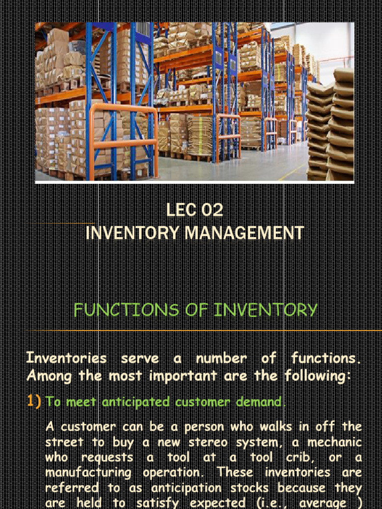 Functions and Control of Inventory | PDF | Inventory | Prices