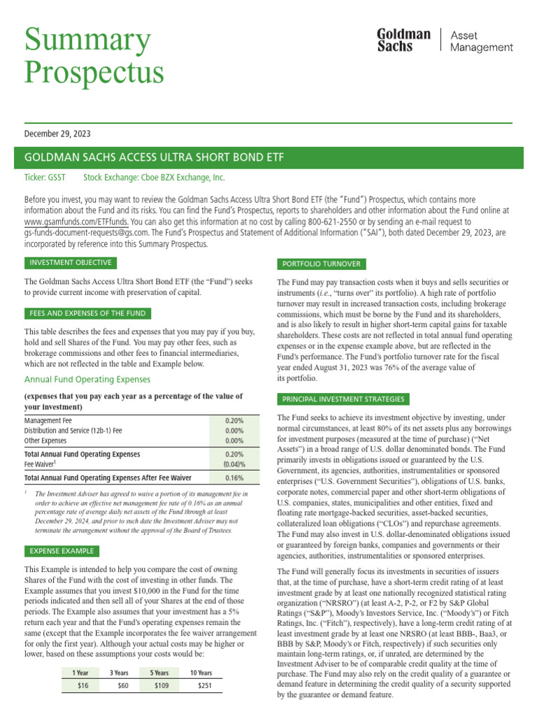 Access Ultra Short Bond Etf SP | PDF | Investment Fund | Securities ...