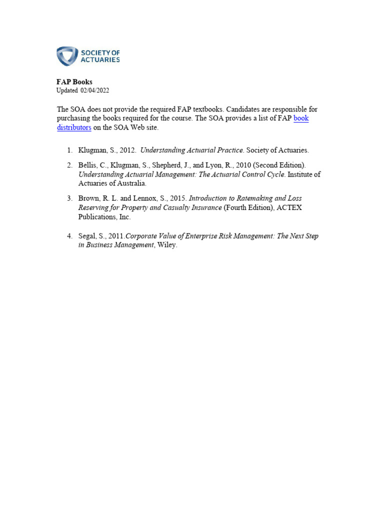 Edu Fap Booklist | PDF