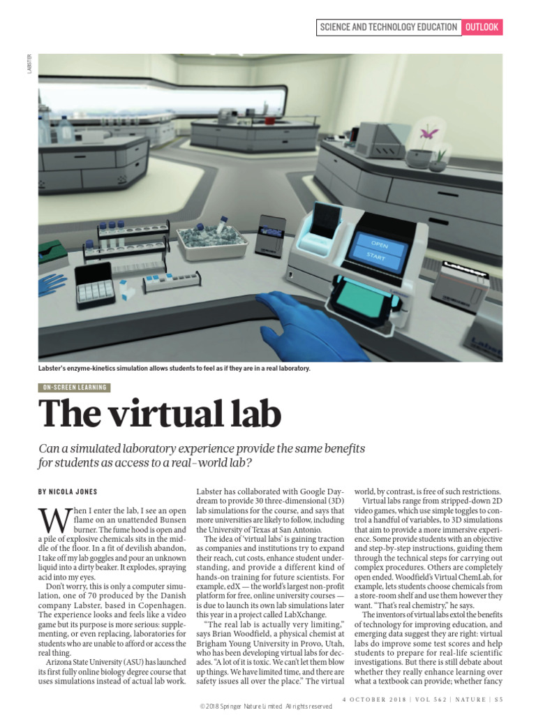 The Virtual Lab | PDF | Simulation | Laboratories