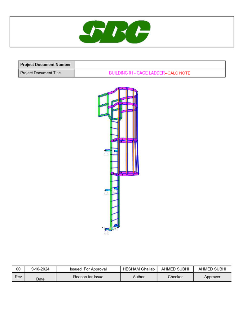 Building 01 - Cage Ladder - Calc Note-Rev00 | PDF | Structural ...