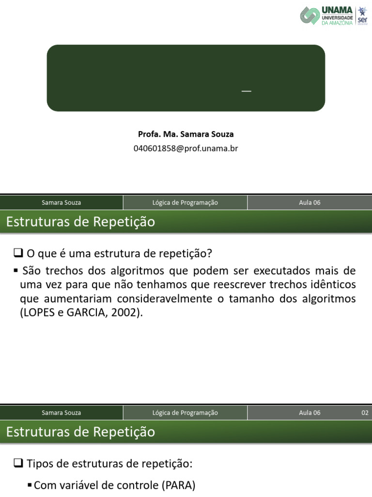 Aula06 - Estrutura de Repetição - Parte II | PDF | Controle de fluxo ...