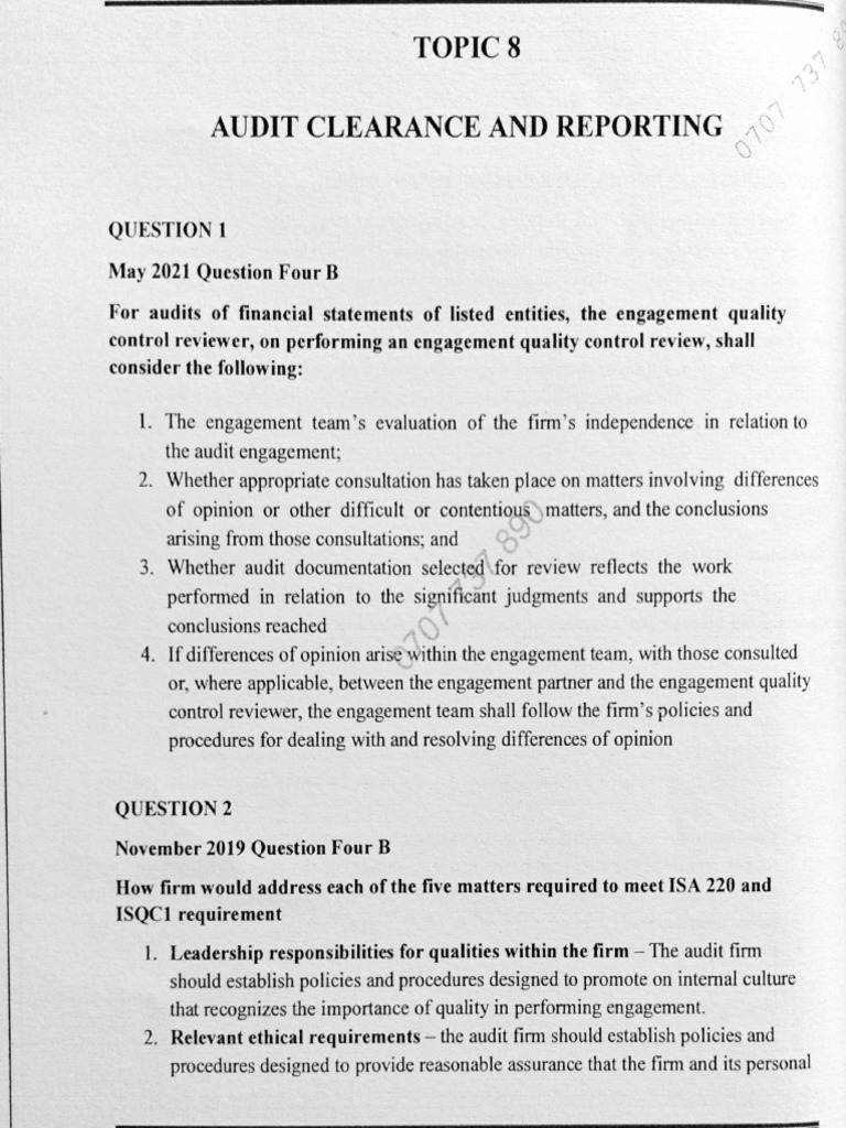 Audit Clearance & Reporting | PDF