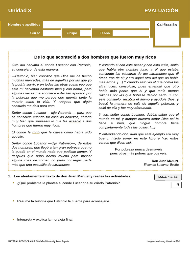 U3 Eval Sol Prueba Evaluacion Niv 2 | PDF | Lingüística