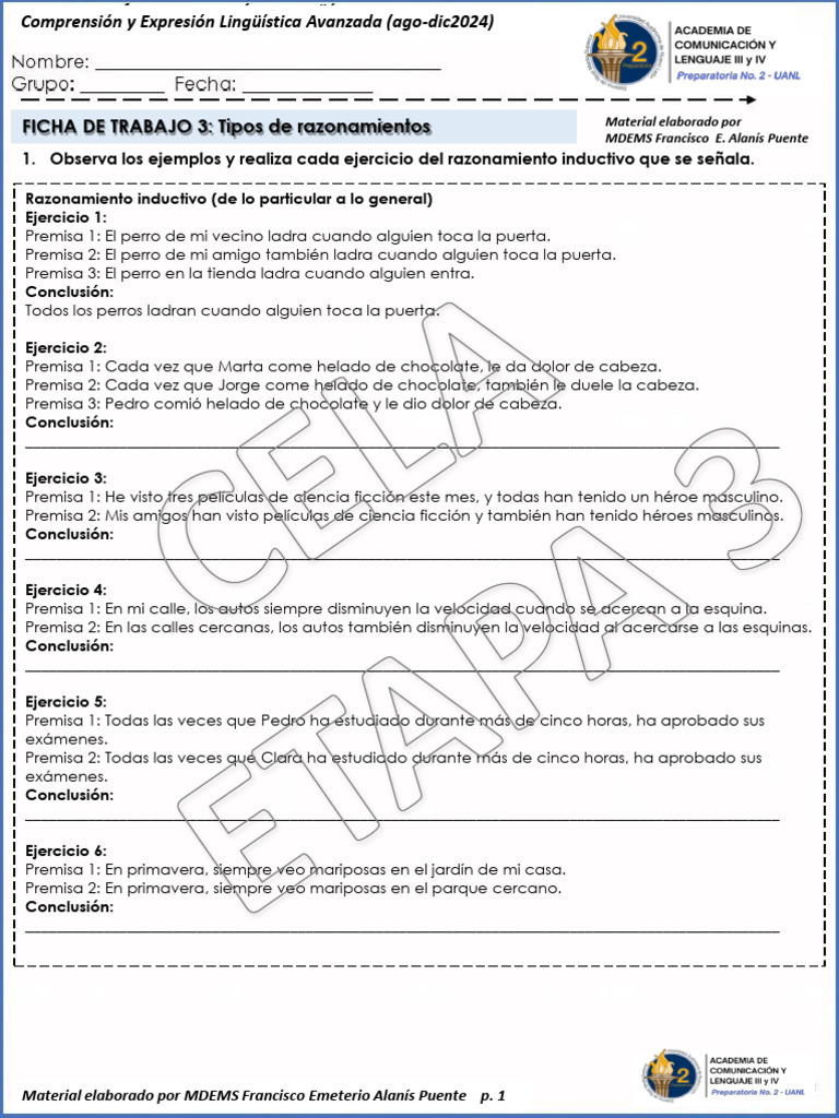E2 Ficha 3 - Ejercicios Alumnos 4 | PDF | Lógica
