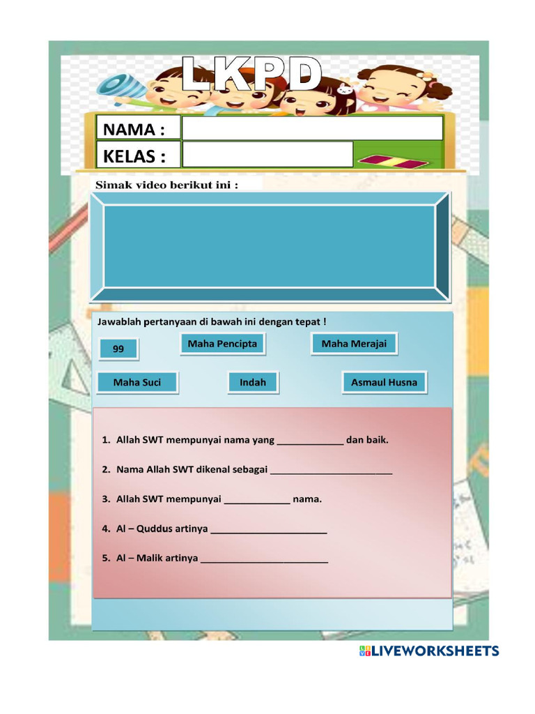 LKPD Pai Kelas 4 Asmaul Husna | PDF