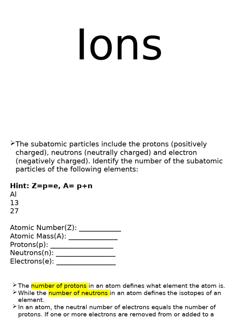 Understanding Ions: Cations and Anions | PDF | Teaching Methods & Materials