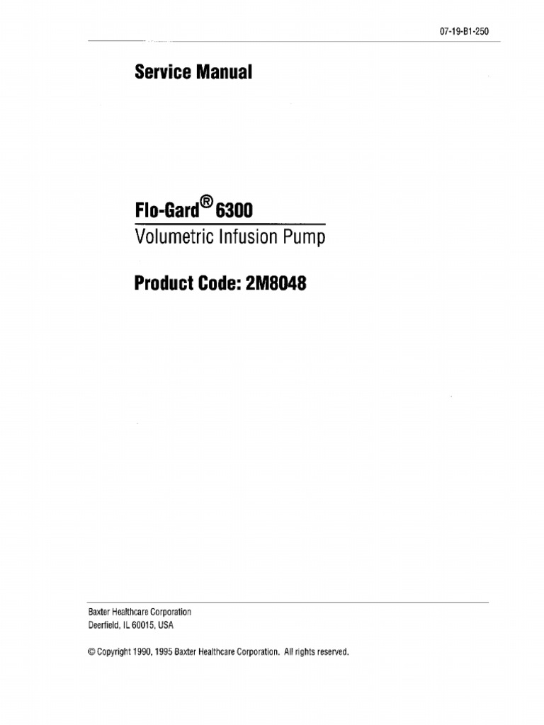 Baxter Flo-Gard 6300 Infusion Pump - Service Manual | PDF