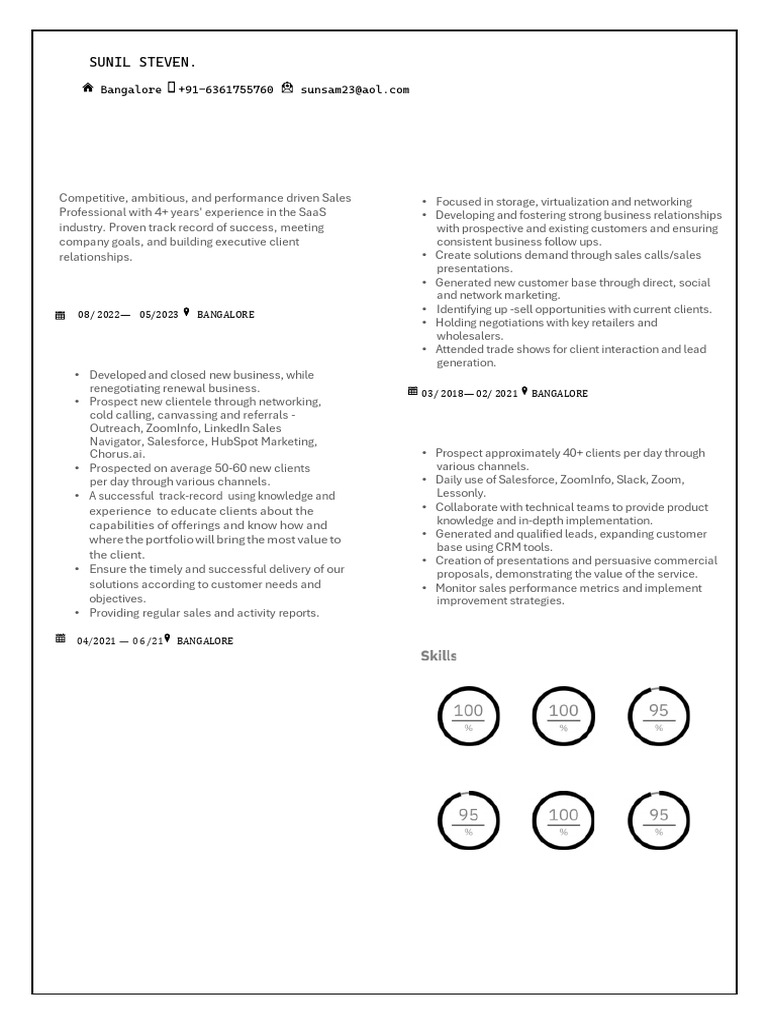 SS Resume 2024 | PDF | Sales | Business Economics