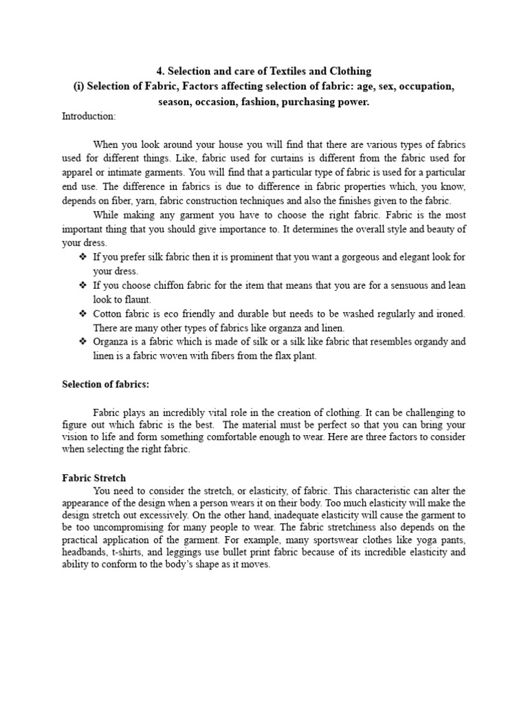 10 4 Clothing and Textiles | PDF | Textiles | Laundry