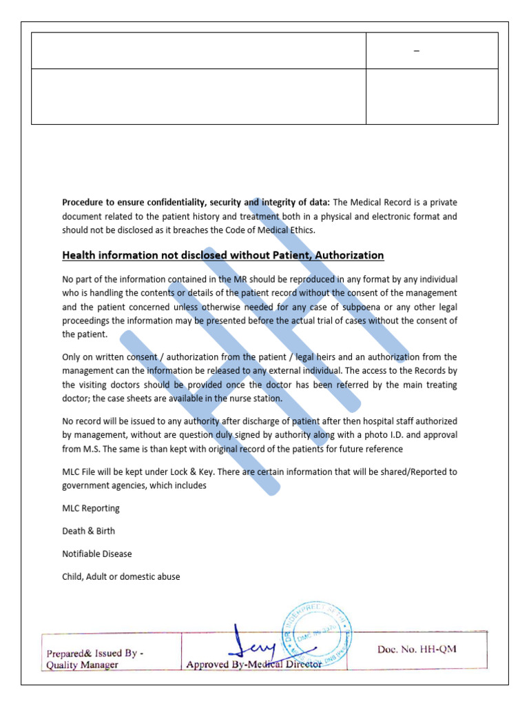 Policy On Procedure For Maintaining Confidentiality and Integrity and ...