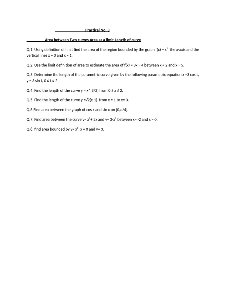 Calculus Practical No.3 | PDF