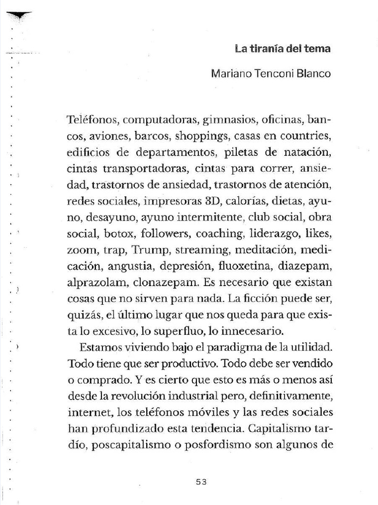 La Tiranía Del Tema - Mariano Tenconi Blanco | PDF