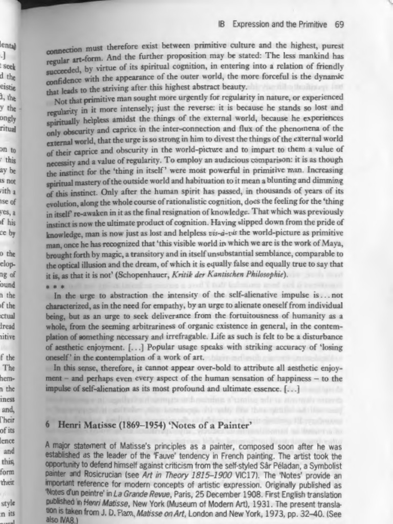 Matisse's Artistic Principles Explained | PDF | Paintings | Thought