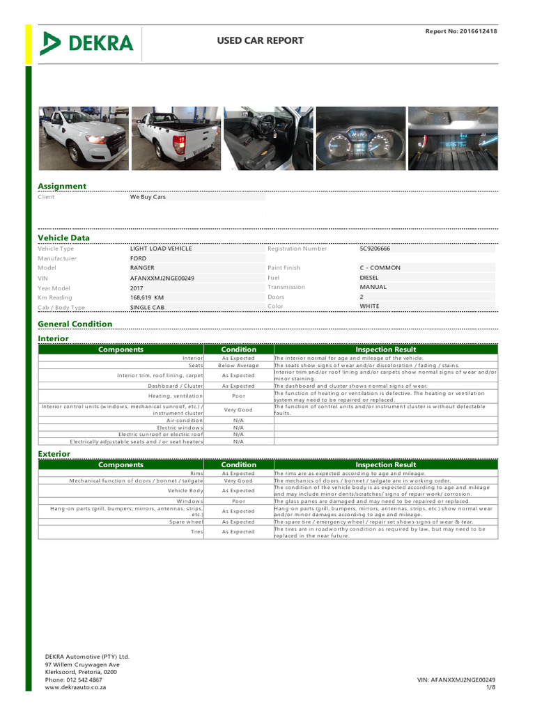 Dekra Report - 13515371731799373834 | PDF | Tire | Automotive Industry