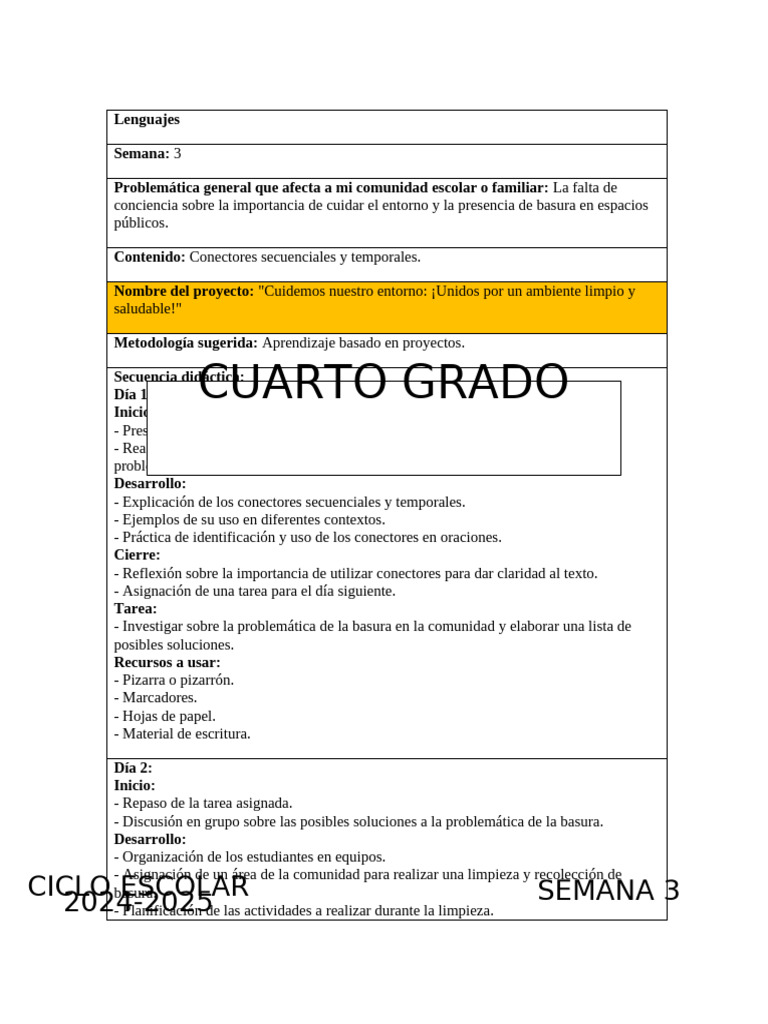 Proyecto de Conciencia Ambiental Escolar | PDF | Aprendizaje | Digestión