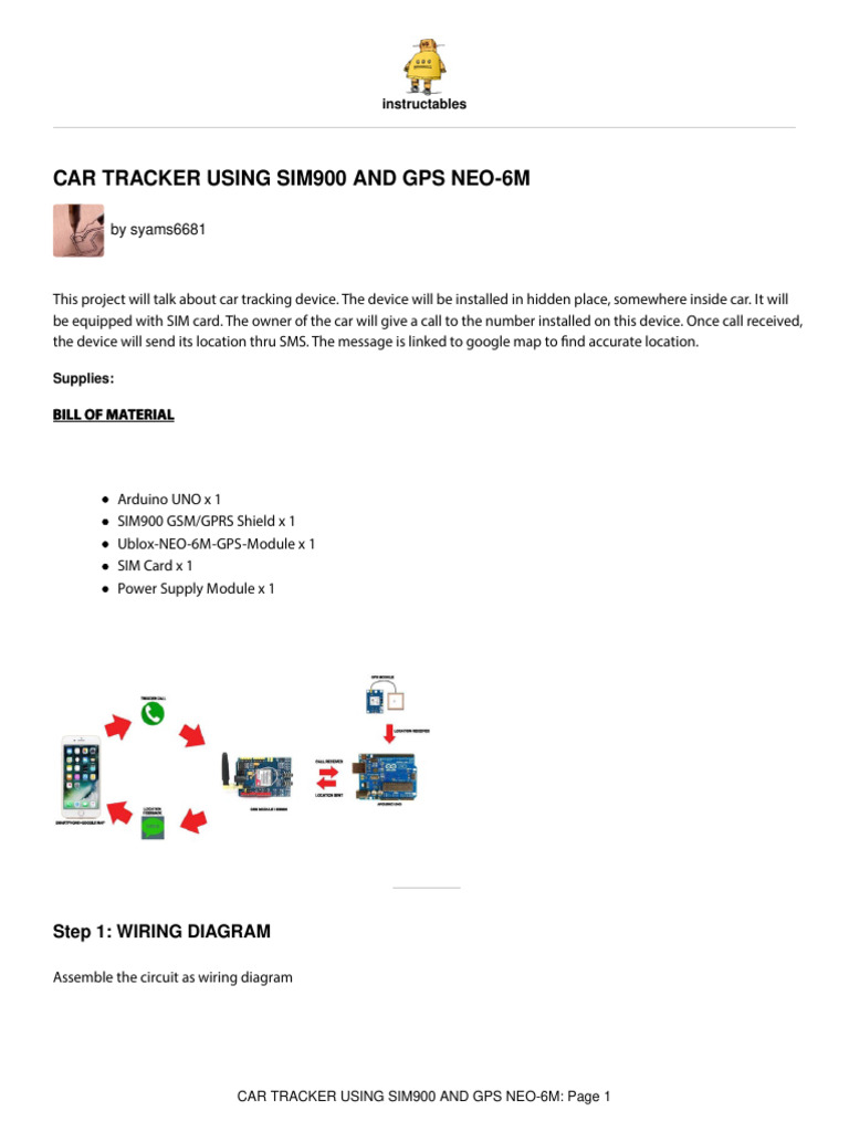 Car Tracker Using Sim900 and GPS Neo 6M | PDF | Workweek And Weekend | Computer Science