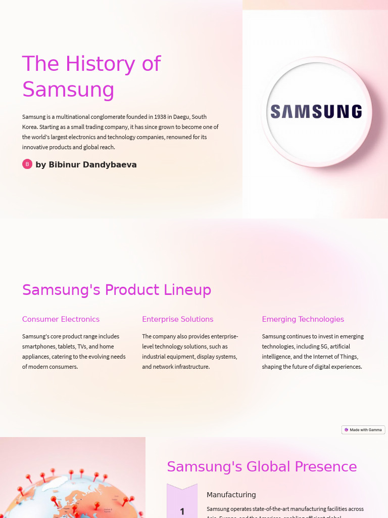 Overview of Samsung's History and Innovations | PDF