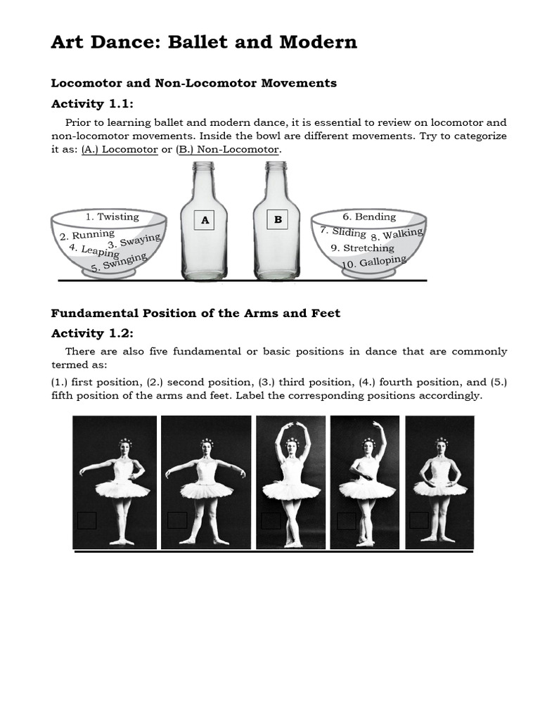 Art Dance: Ballet and Modern: Locomotor and Non-Locomotor Movements ...