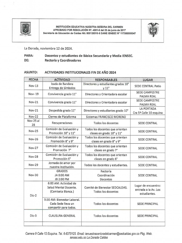 Actividades Final de Año | PDF