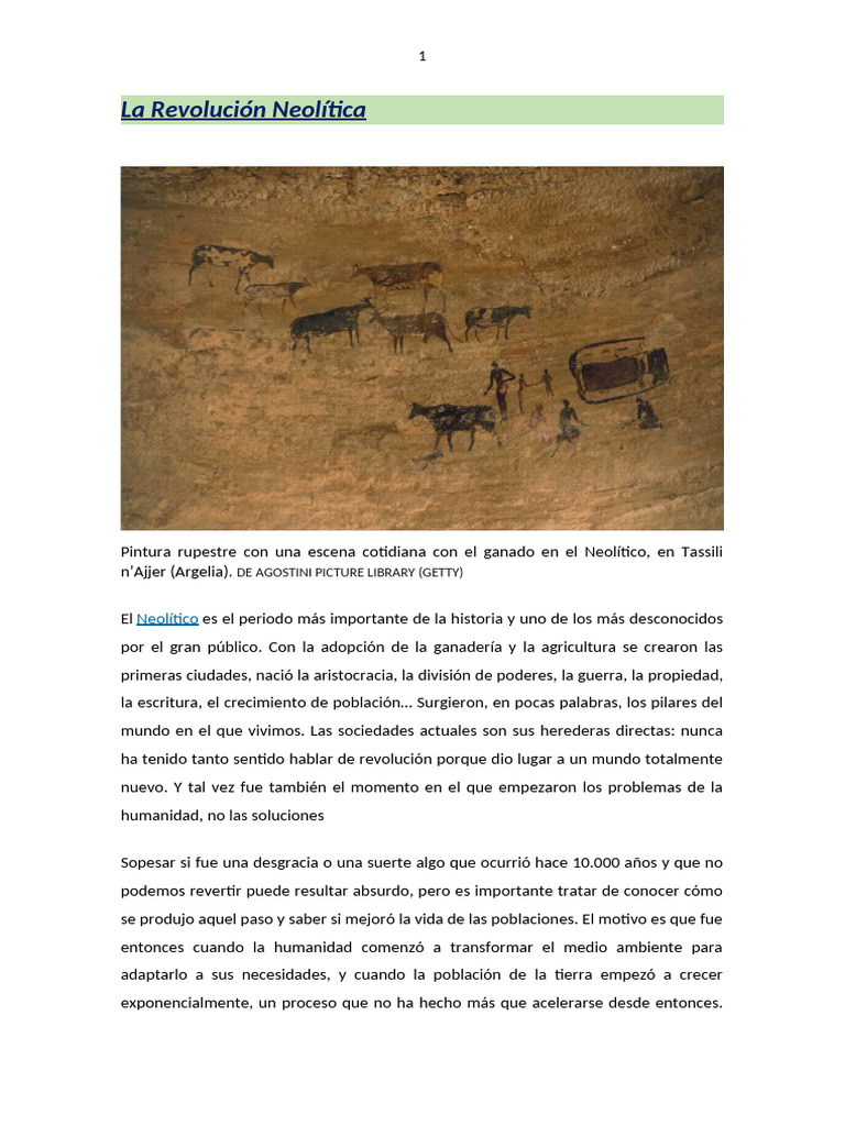 La Revolución Neolítica | PDF | Neolítico | Agricultura