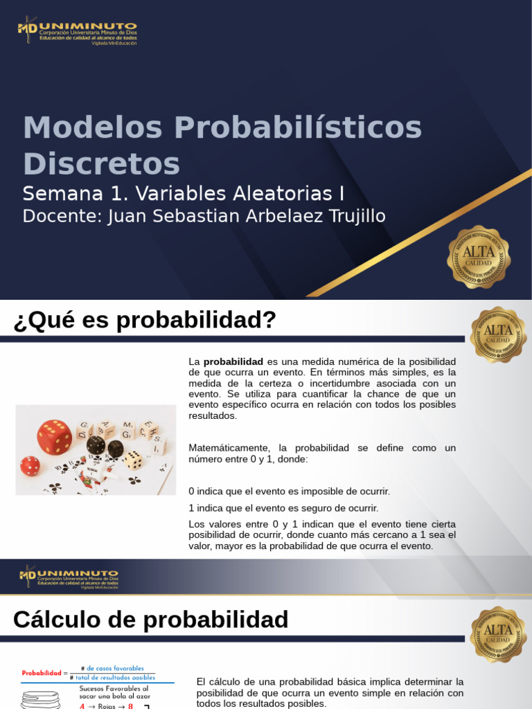 Modelos Probabilisticos Discretos - S6 | PDF | Teoría de probabilidad | Probabilidad