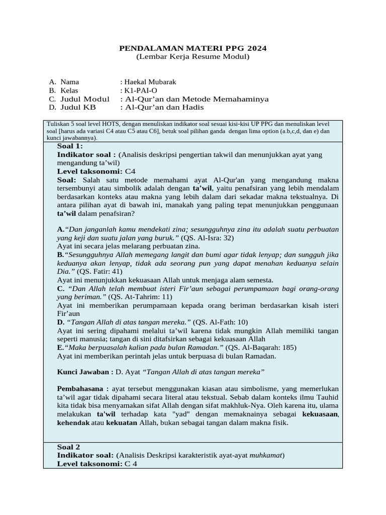 Soal KB 1 | PDF