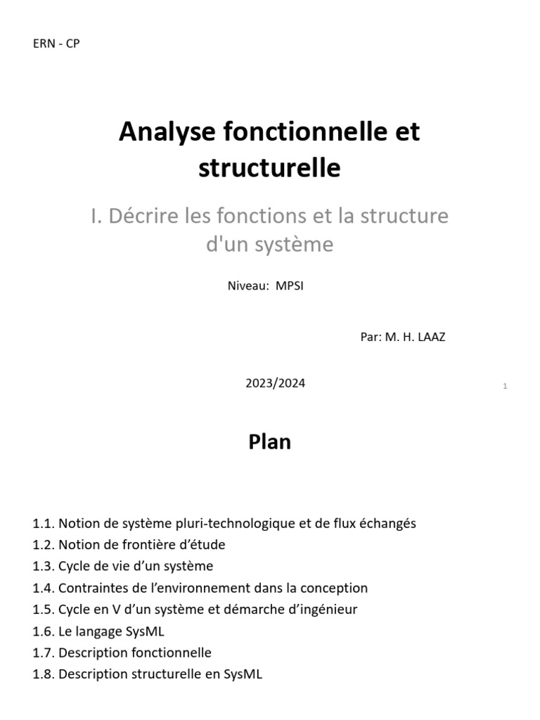 Analyse fonctionnelle d'un système | PDF | Analyse du cycle de vie ...
