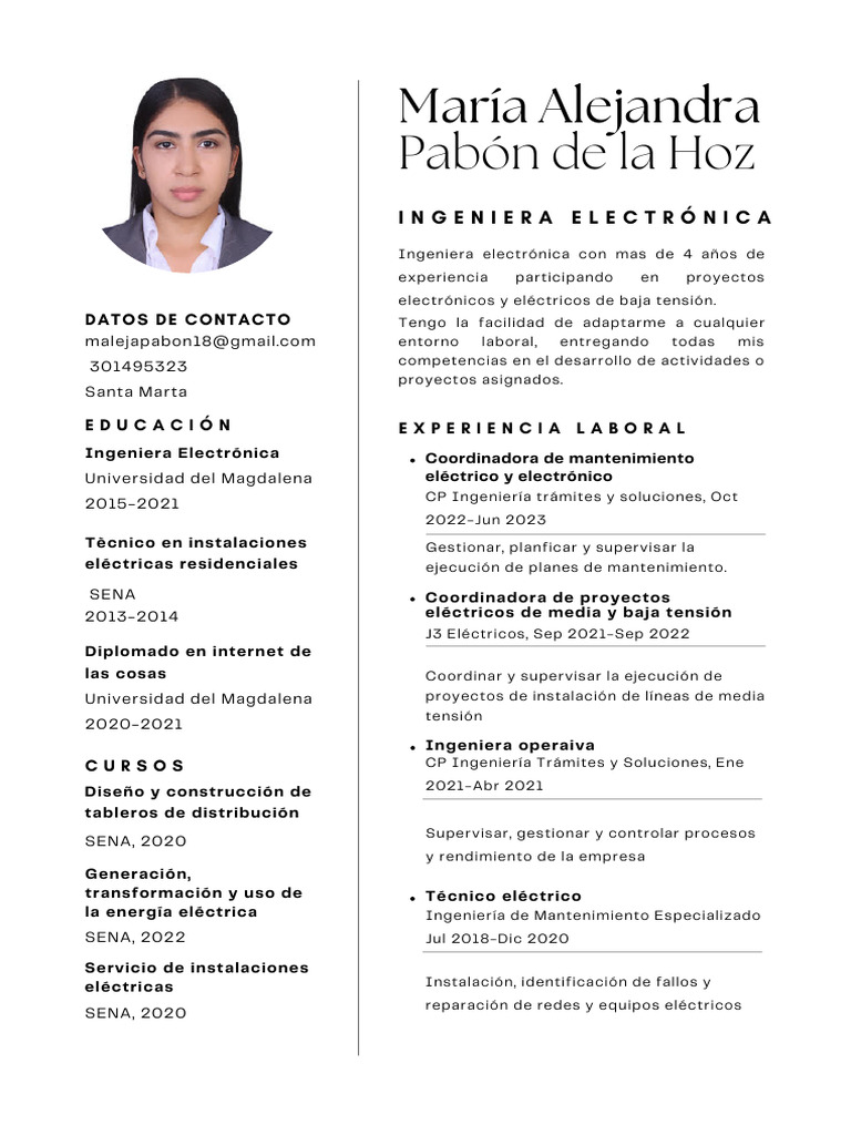 Curriculum Vitae Contadora Minimalista Moderno | PDF | Tecnología