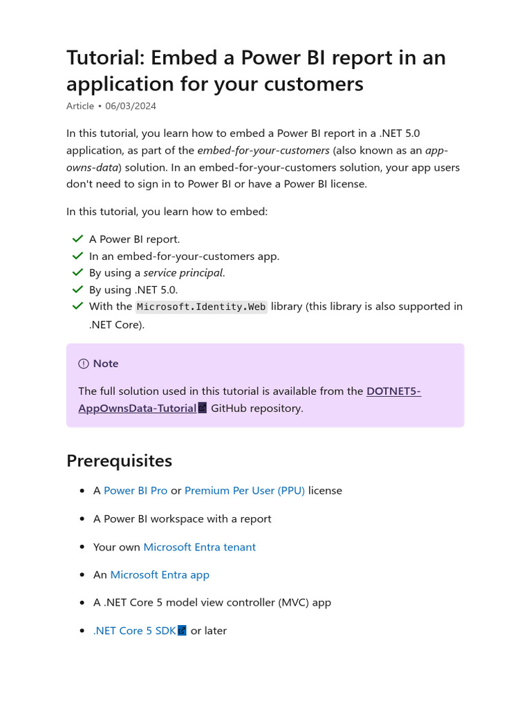 Embed Power BI Report in A Power BI Embedded Analytics Application For ...
