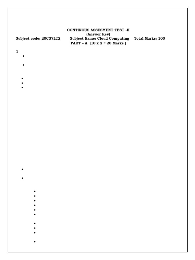 CC CAT-II Answer Key Word | PDF | Cloud Computing | Web Service