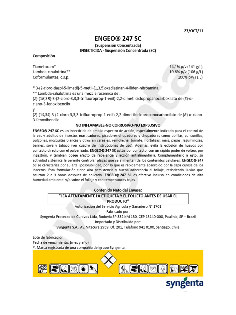 Ficha Tecnica Del Engeo | PDF | Agua | Alimentos