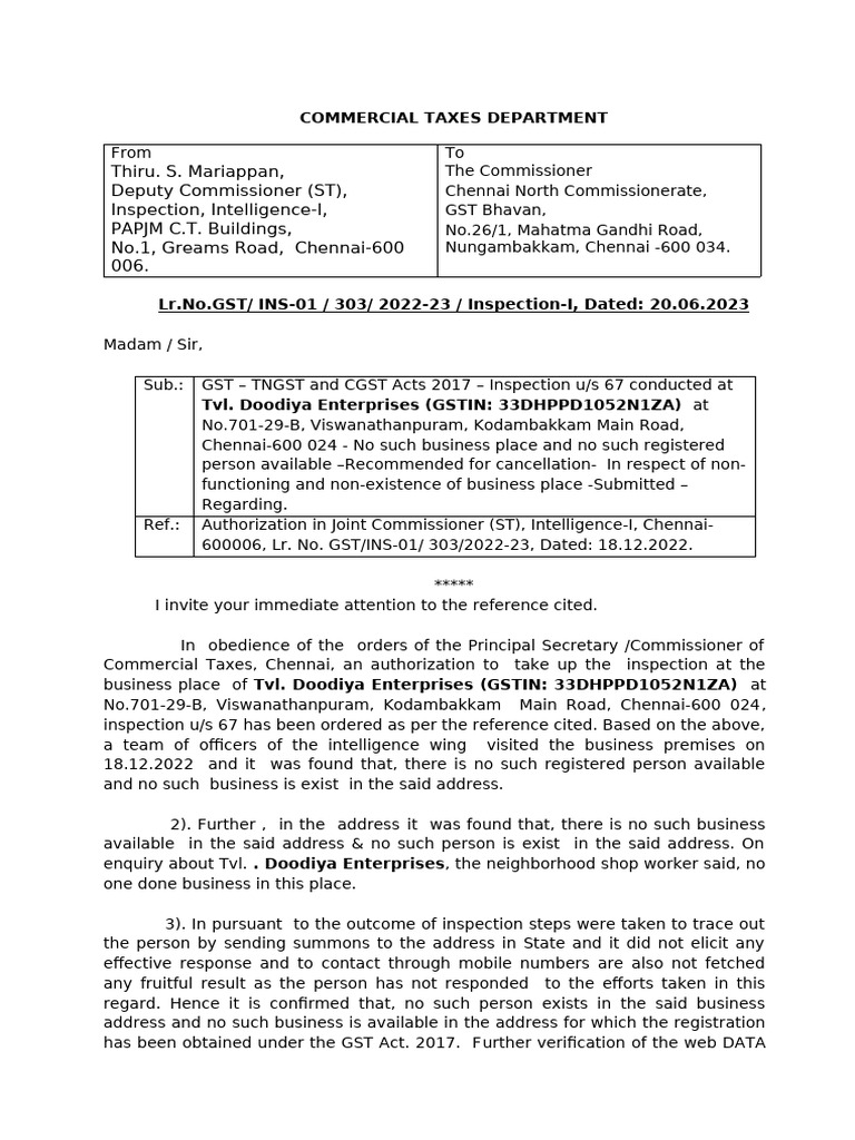 Cancellation Format For Already Cancelled Dealer | PDF | Taxes | Government