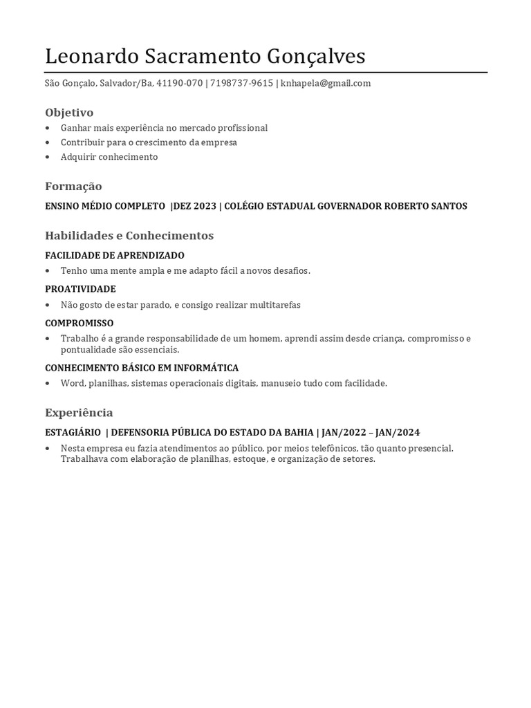 Currículo Leo | PDF