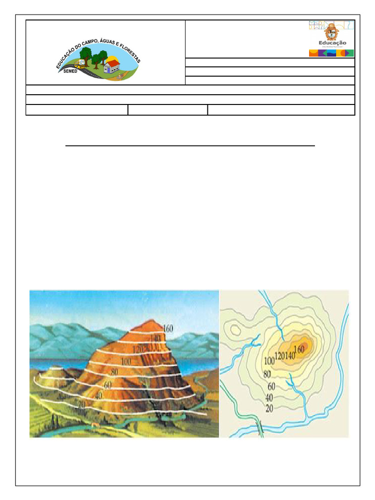Atv Curvas de Nível 7 Ano Pab | PDF | Mapa | Geografia