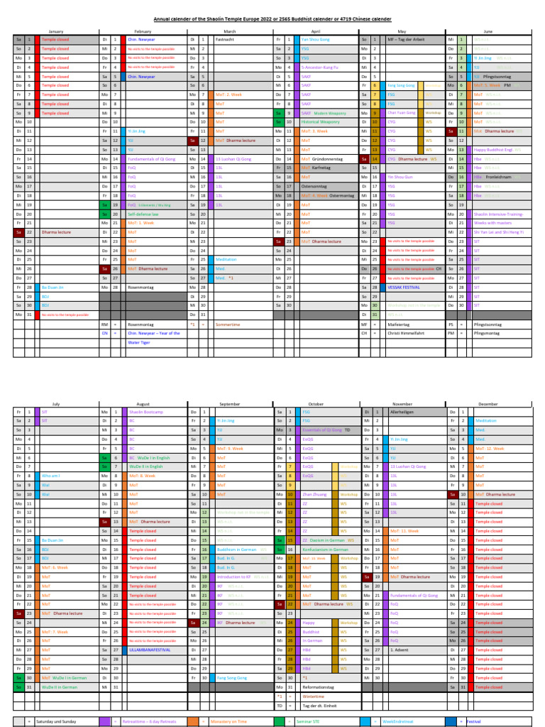 Annual Calender 2021-2022 - English | PDF