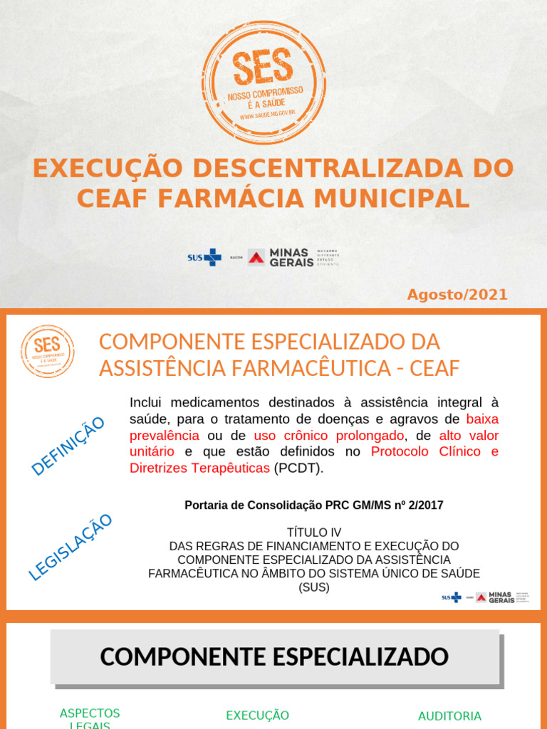 Execução do CEAF na Farmácia Municipal | PDF | Farmacêutico | Receita ...