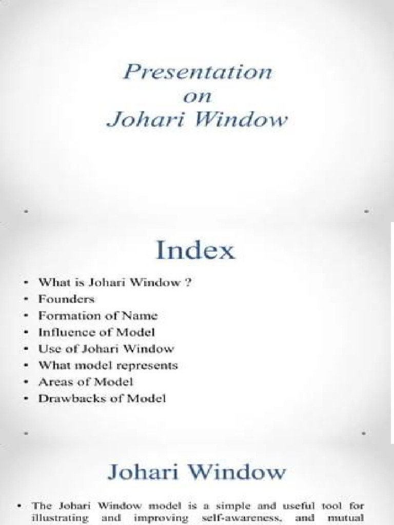 Johari Window | PDF