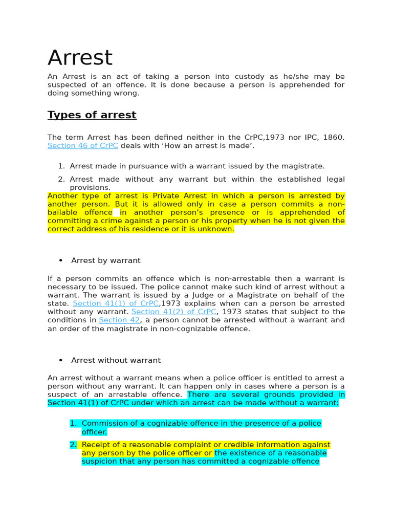 Arrest | PDF | Arrest | Arrest Warrant