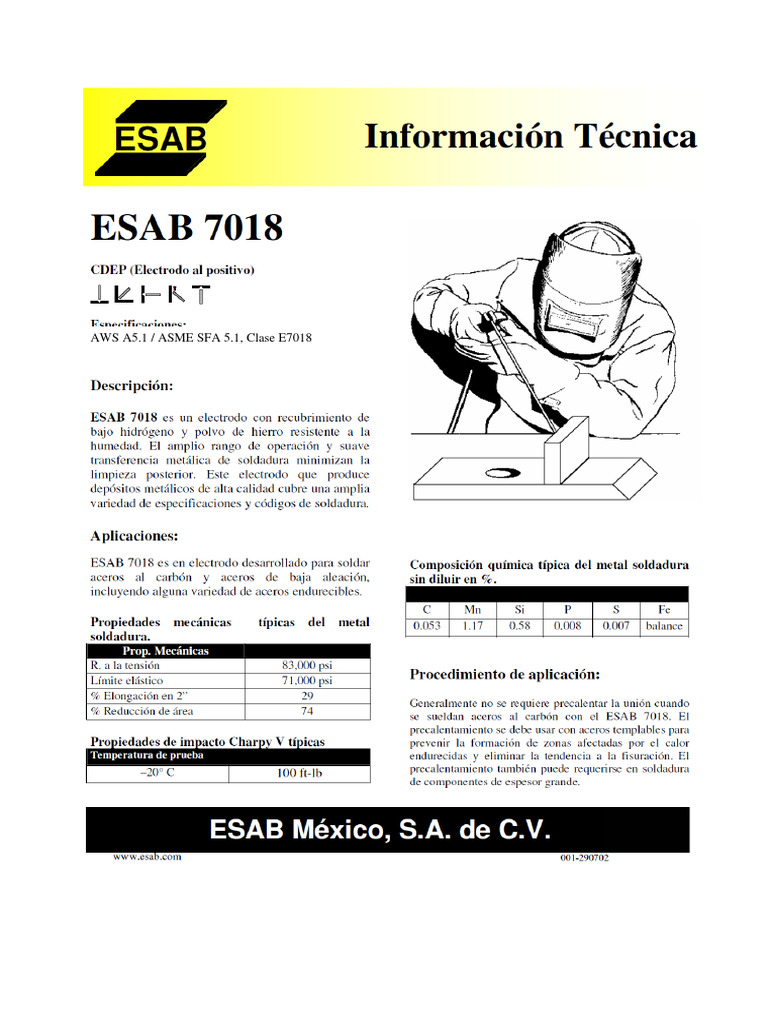 Esab Electrodo E-7018 | PDF