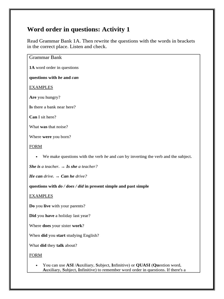 1A Are You Can You Do You Did You | PDF | Verb | English Language