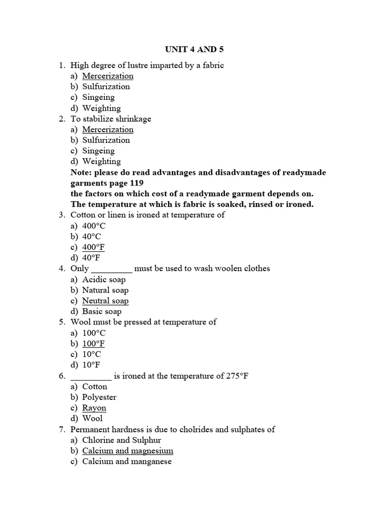 MCQ UNIT 4 AND 5 | PDF | Soap | Puppets
