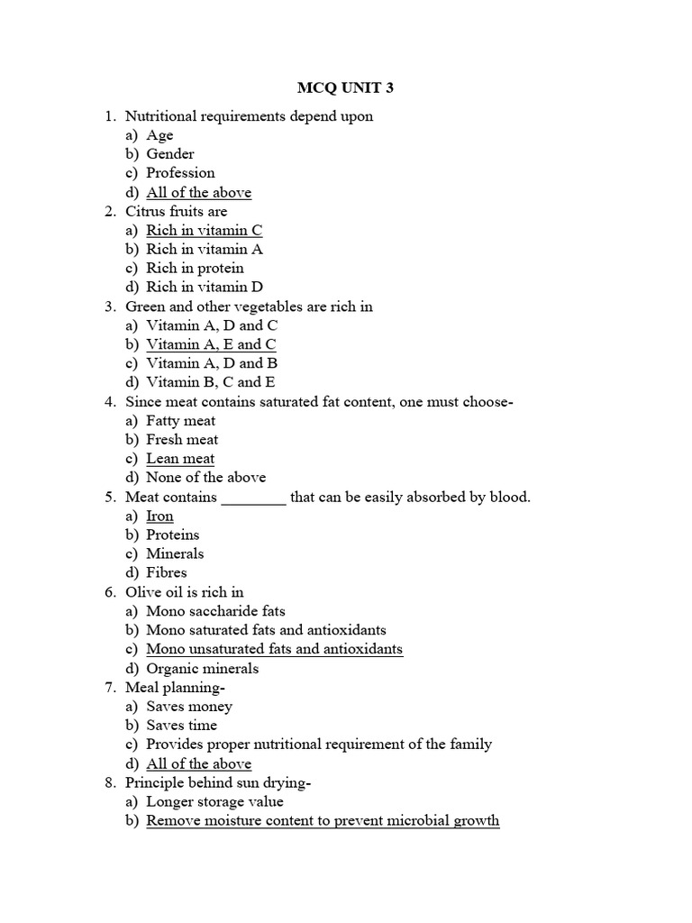MCQ Unit 3 | PDF