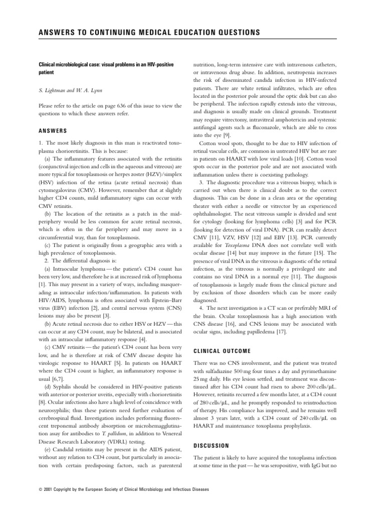 Clinical Microbiological Case Visual Problems in 13 | PDF | Infection ...