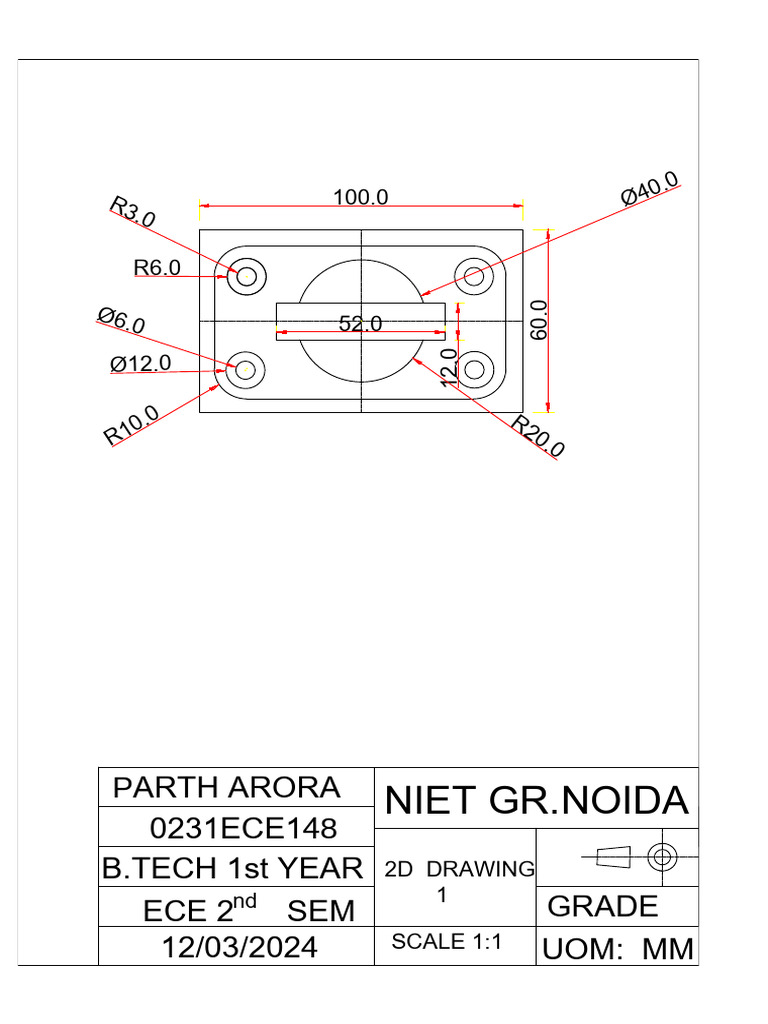 Cad Drawing 1 | PDF