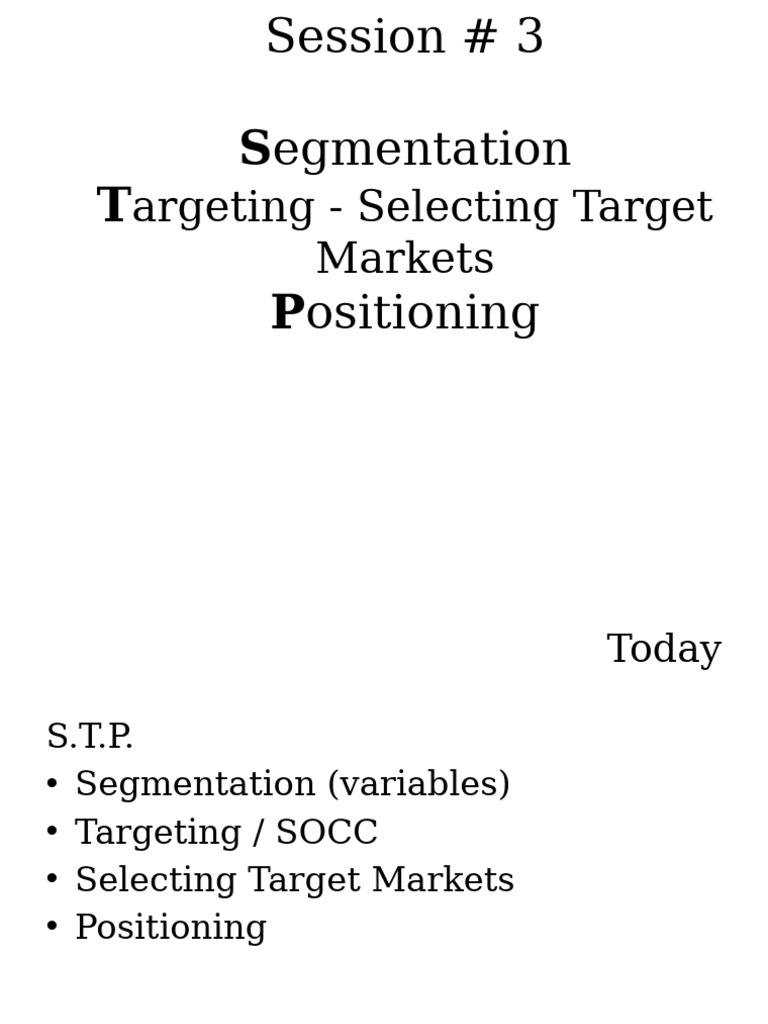 Segmentation Targeting Positioning Pdf Market Segmentation