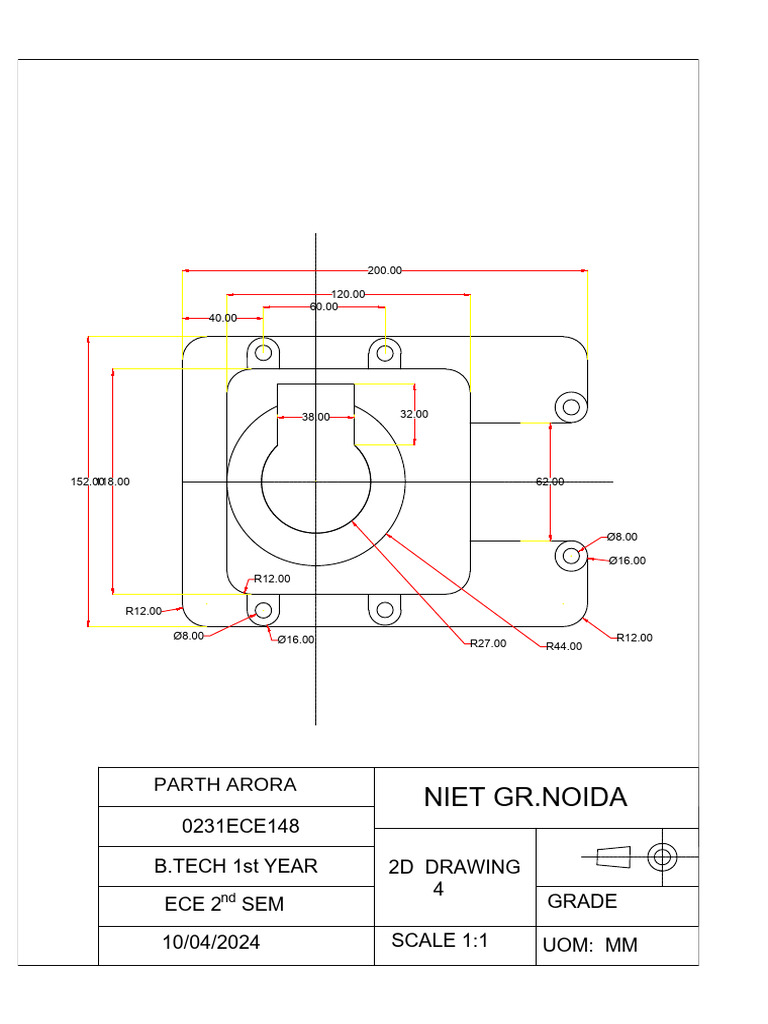 2D Drawing ECE 2nd Sem B.Tech | PDF